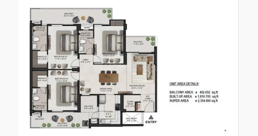 Sarv Sukh The Eden Park Zirakpur: Luxury 3 & 4 BHK High-Rise Apartments ...